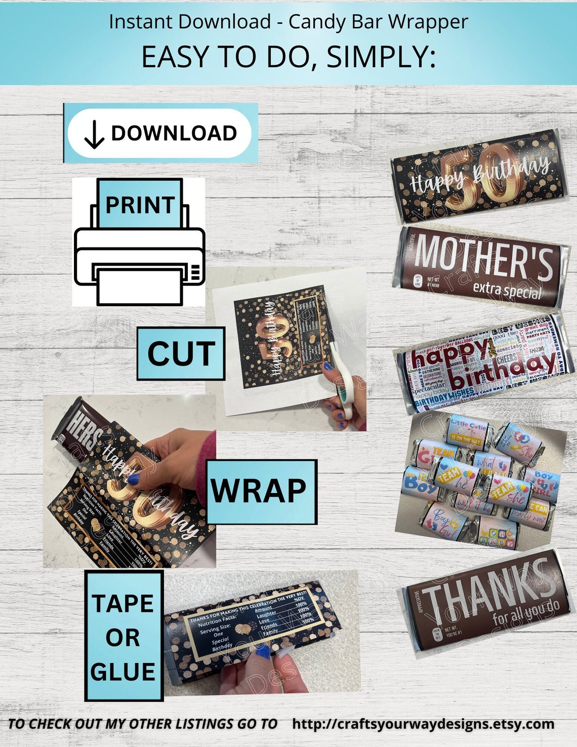 PRINTABLE CHOCOLATE LOVERS Candy Bar Wrappers-gift Ideas-party Favors ...