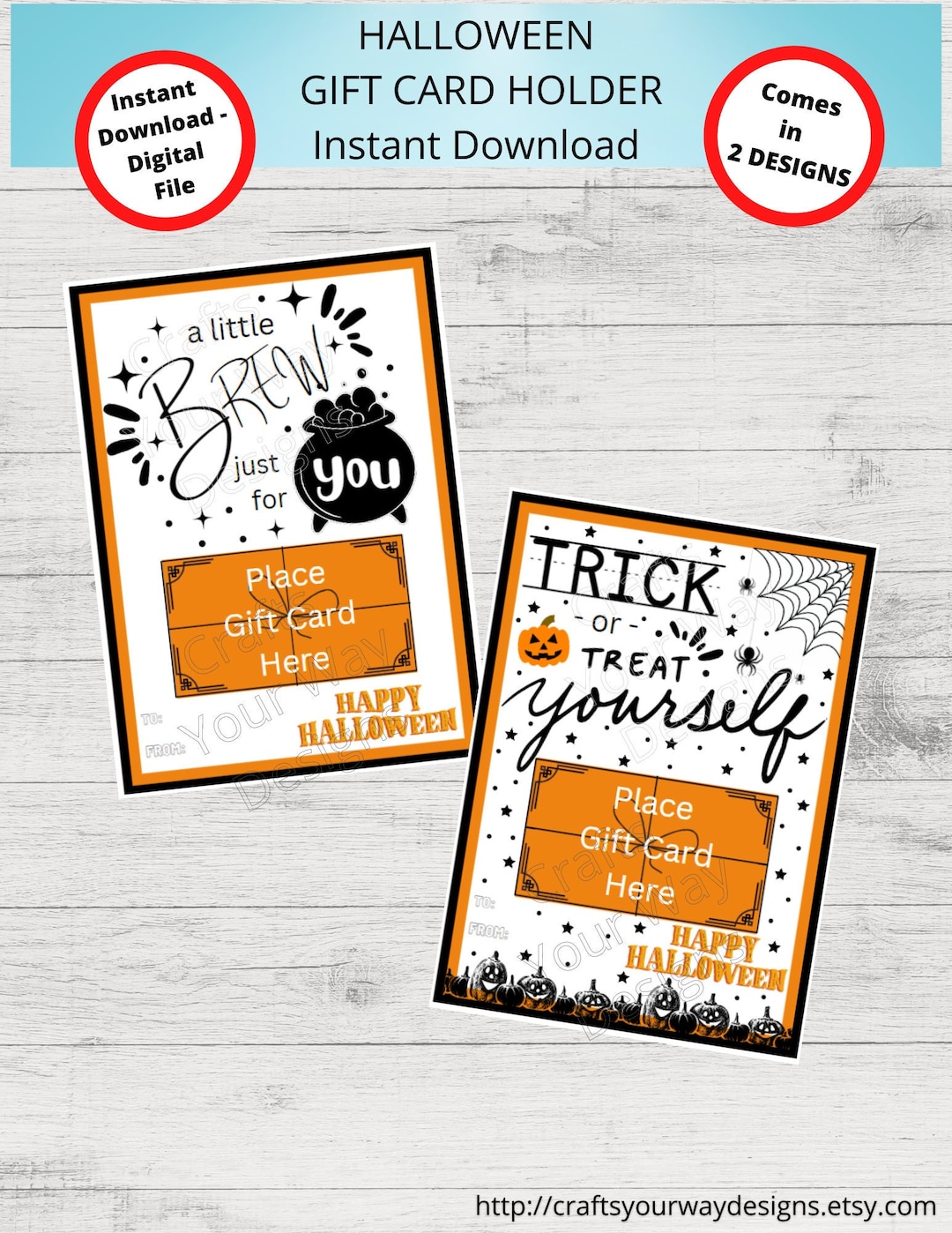 Halloween GIFT CARD HOLDER. A Little Brew for You. Coffee Gift Card ...