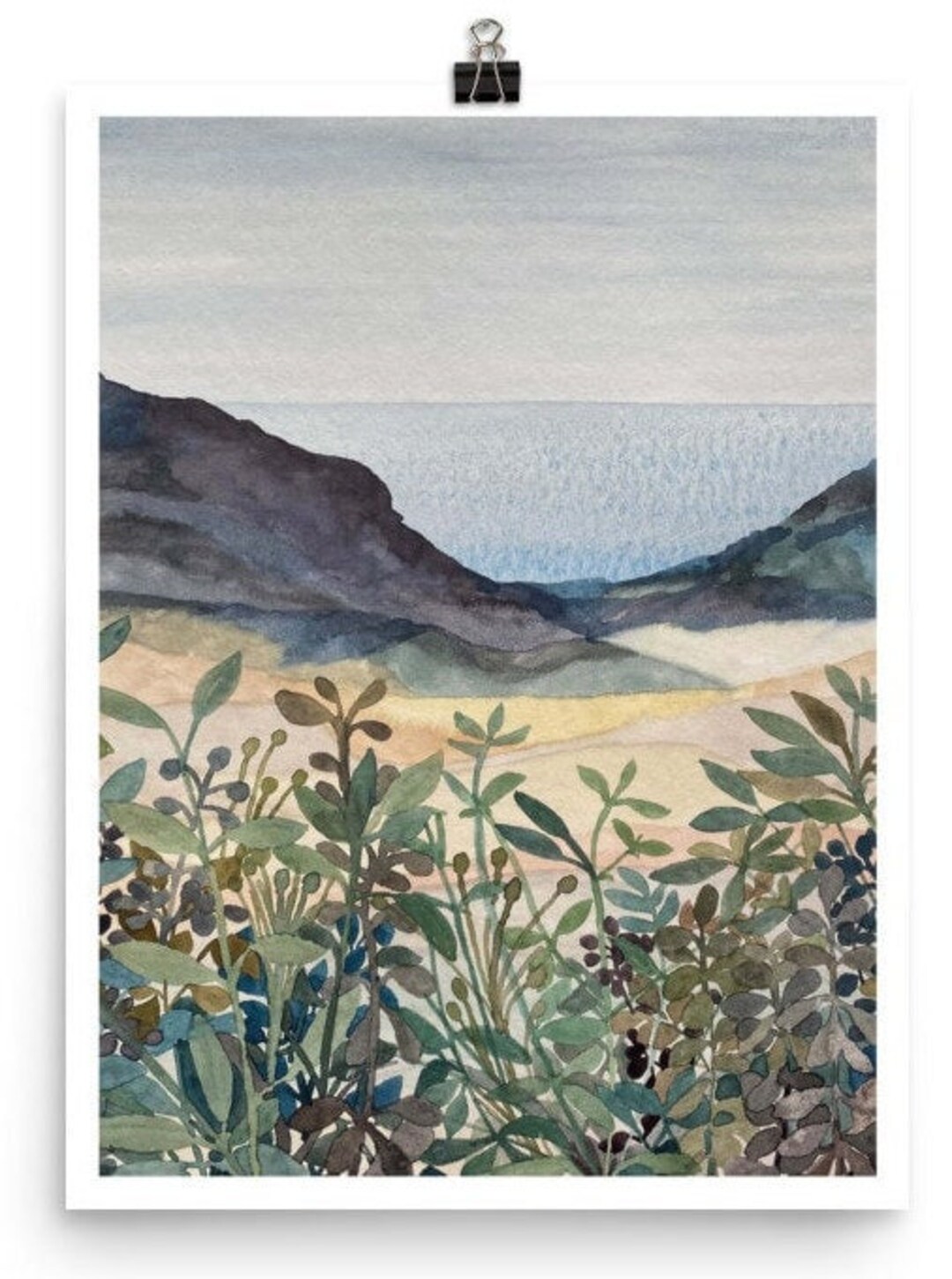 Coastal Garden, Art Print With White Border by Fiona Cristante - Etsy
