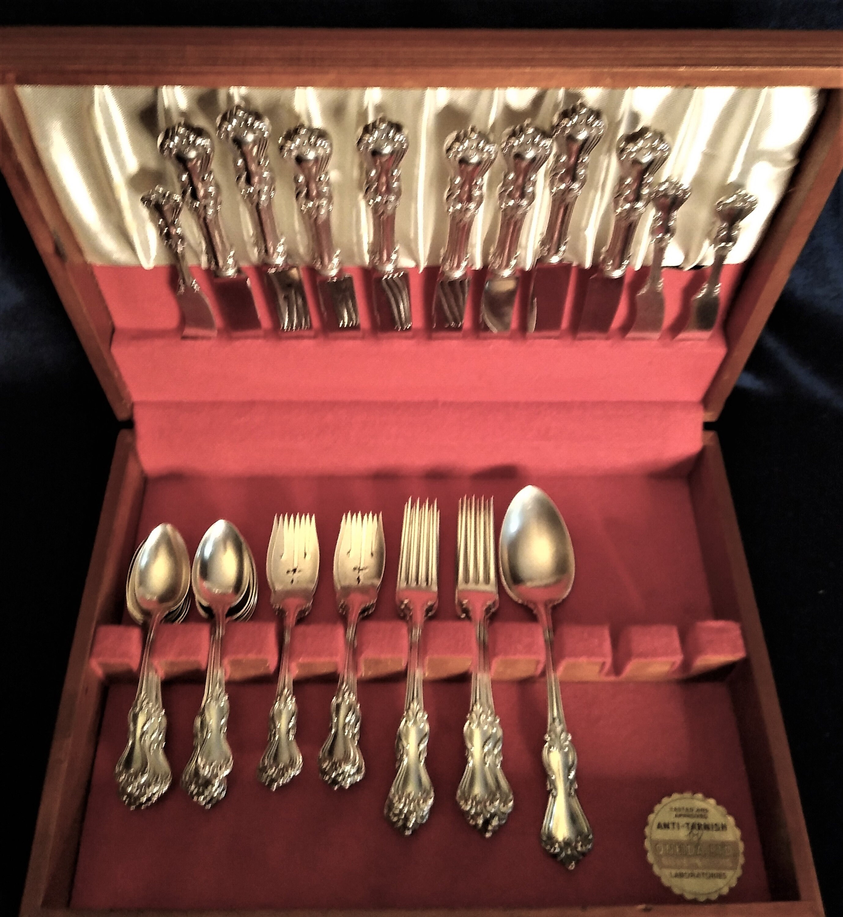 Reed and Barton Sterling Silver Flatware, Marlborough Pattern, Storage ...