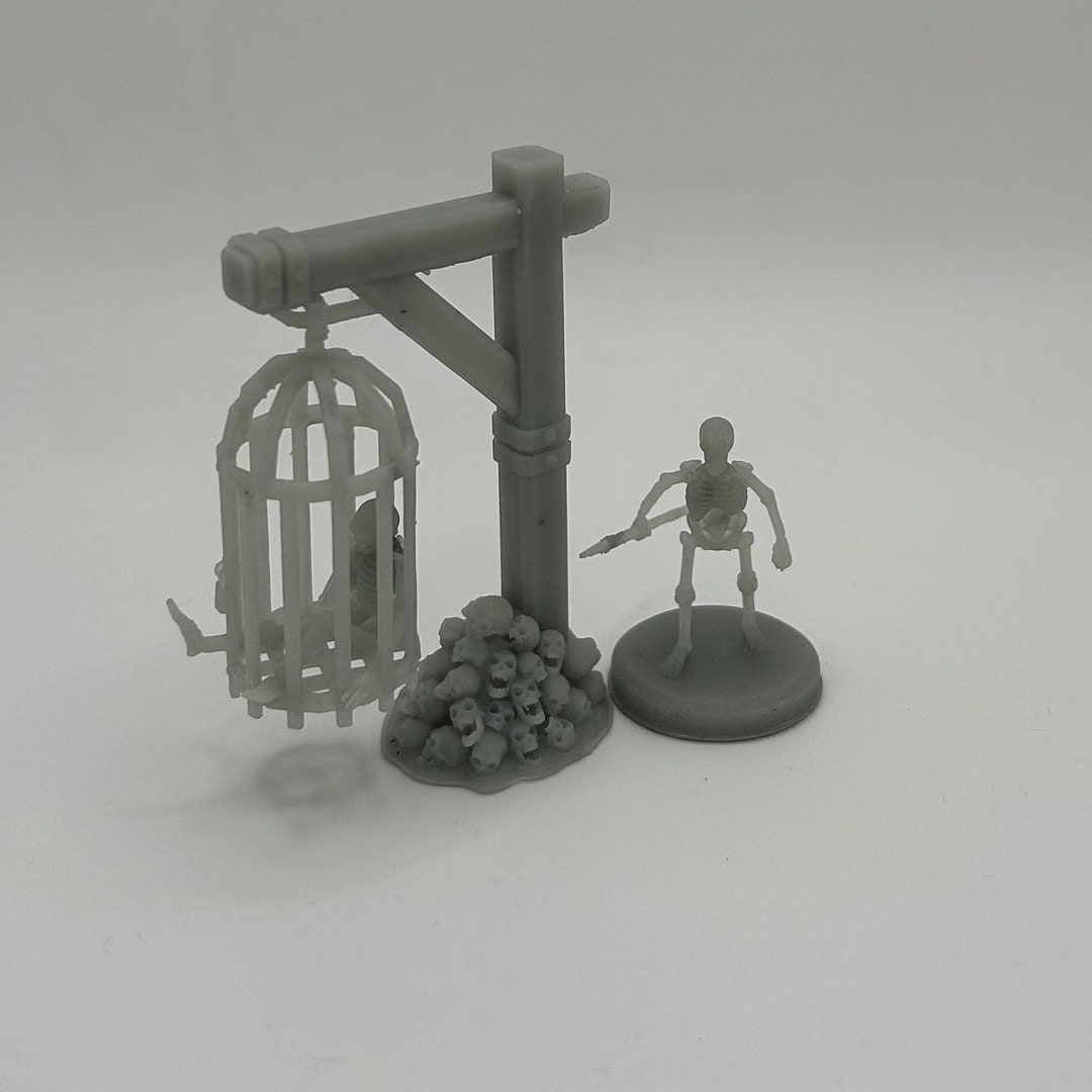 28mm Hanging Prison Cage Set / Miniature Gibbet Cage for Dnd Pathfinder ...