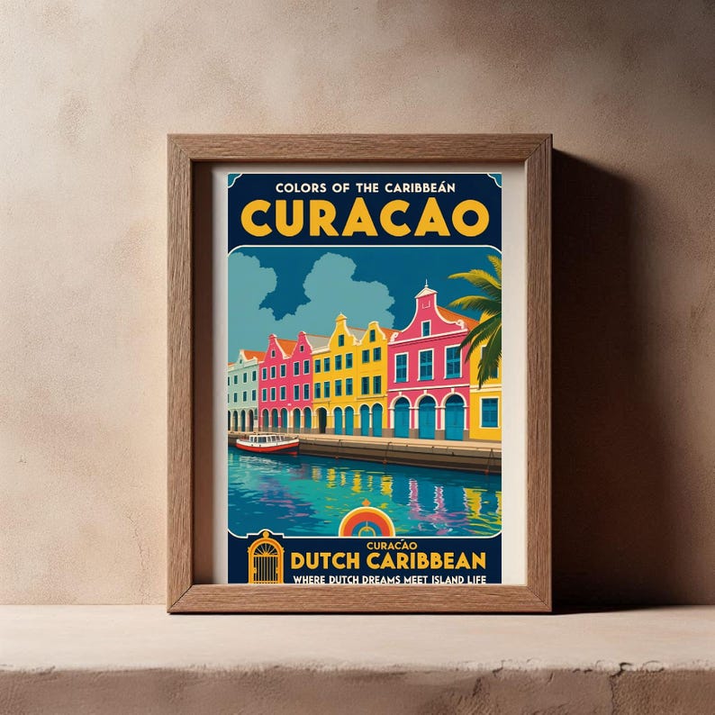 Curacao Travel Poster Dutch Island Home Decor - Etsy