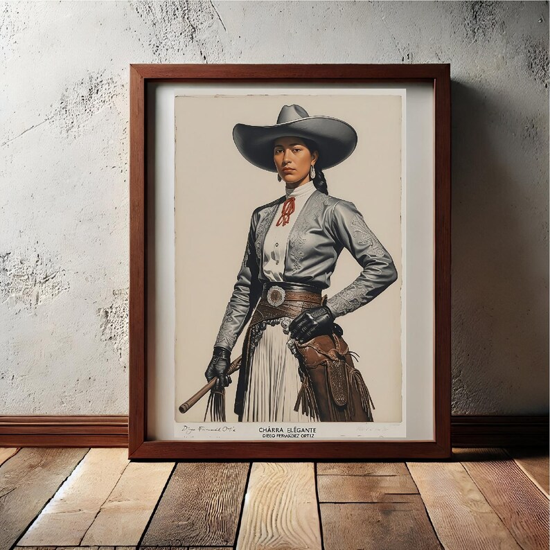 Mexican Charra Elegante Hispanic Cowgirl Wall Art Vintage Inspired Home ...