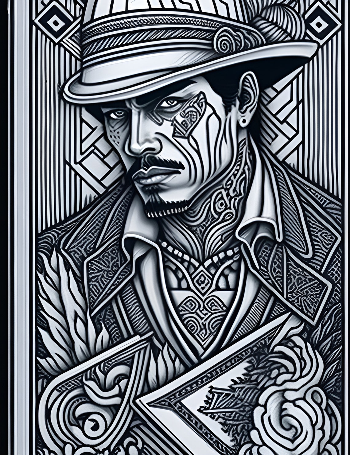 Chicano Old School Pachuco Coloring - Etsy