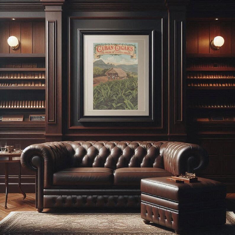Cuban Cigar Poster Vintage Inspired Cuban Tobacco Art Vuelta Abajo ...