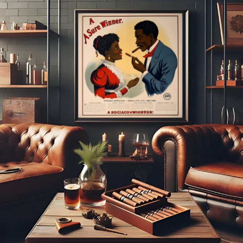 Vintage Artisan 1800s African American Cigar Ad Inspired Home Decor ...