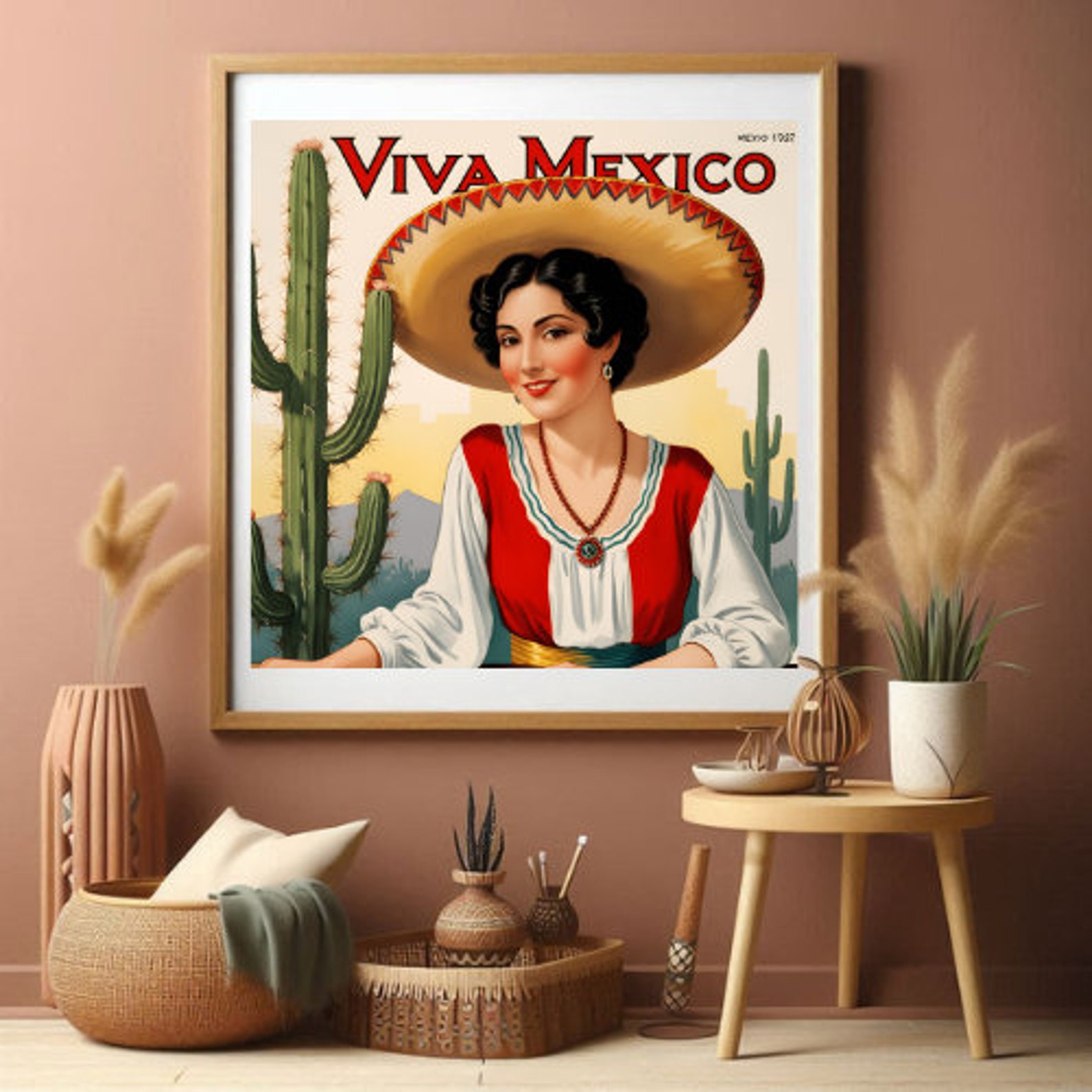 1920s Style Mexican Travel Poster From Golden Era Wall Art Home Decor ...