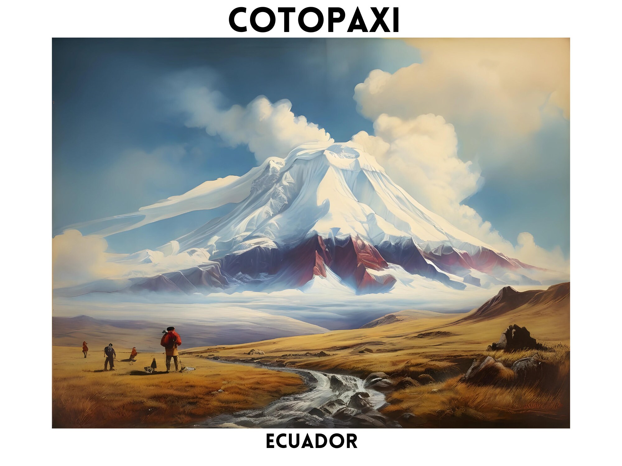 Vintage Travel Poster Cotopaxi Ecuador Wall Art Home Decor Download - Etsy