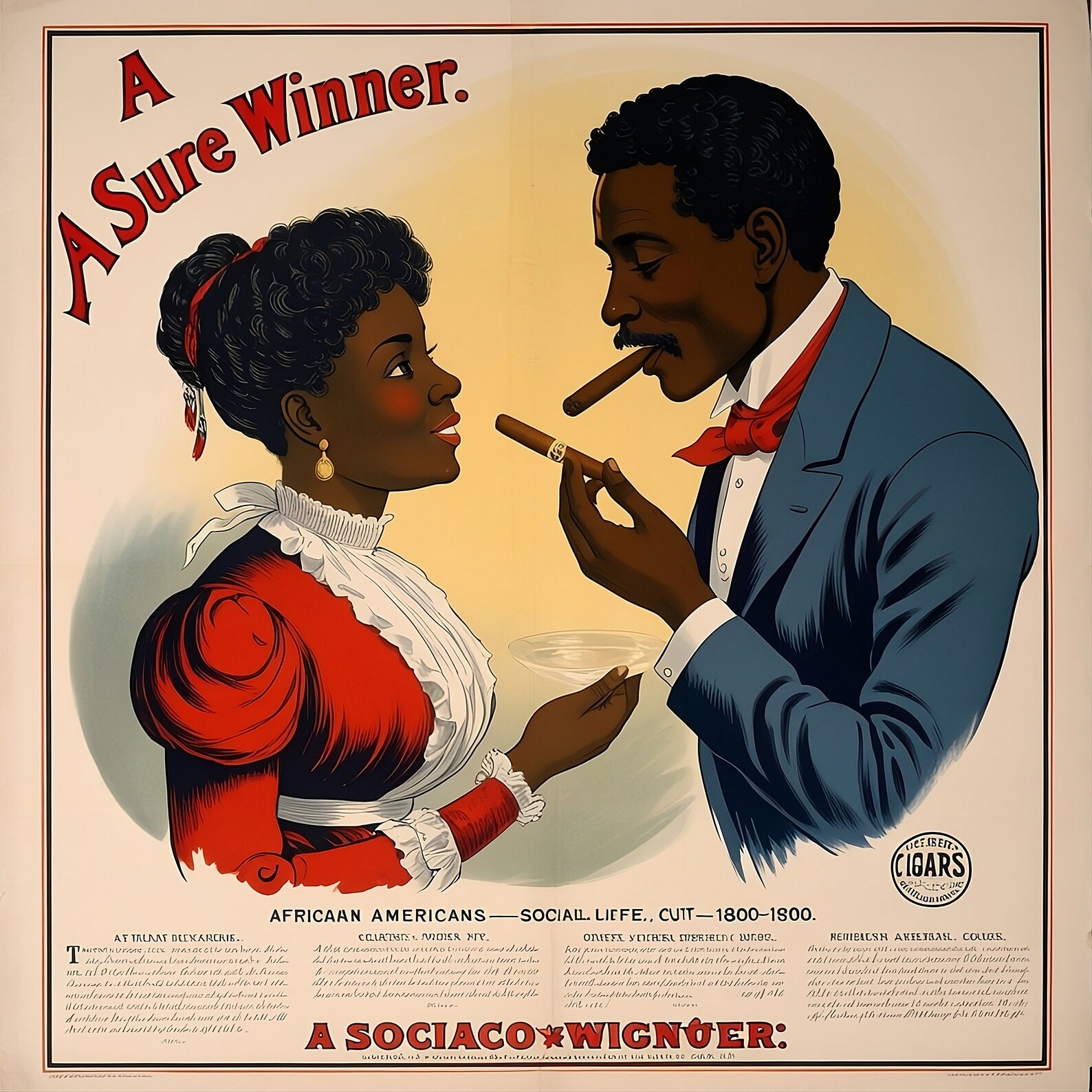 Vintage Artisan 1800s African American Cigar Ad Inspired Home Decor ...