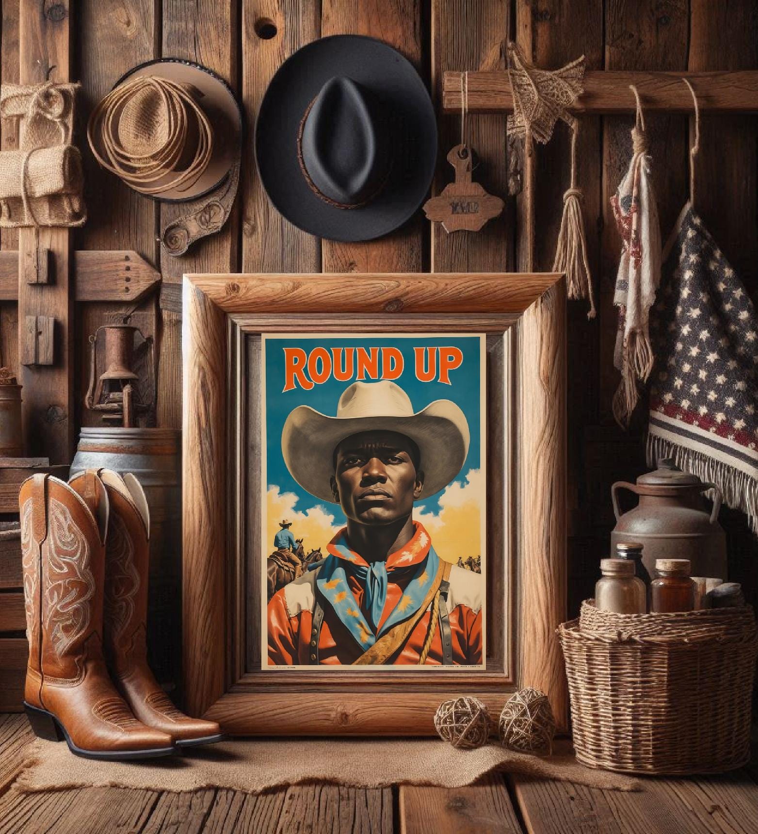 Rustic Black Cowboy Vintage Inspired Home Decor - Etsy