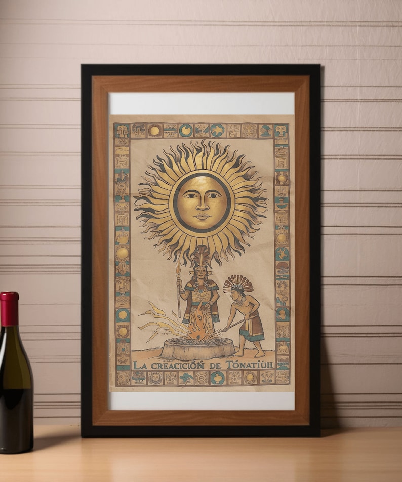 Mexica Aztec Sun God Inspired Digital Art Download - Etsy