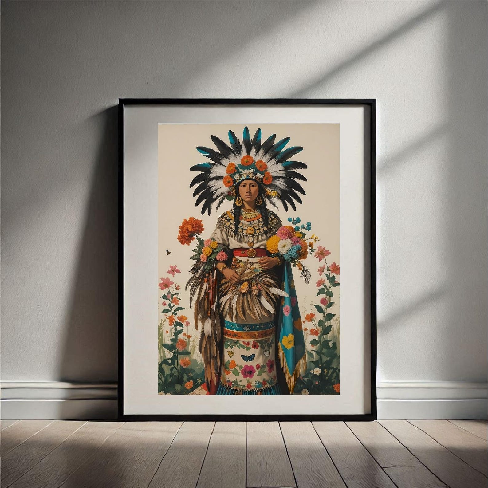 Aztec Goddess XOCHIQUETZAL Flower and Feather Deity Mexica Art Download ...