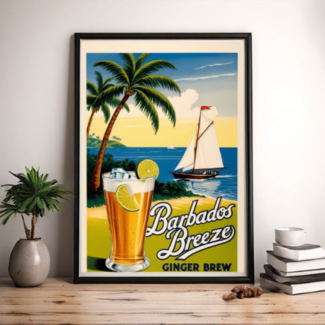Barbados Breeze 1930s Style Ginger Beer Ad Wall Art Home Decor Download - Etsy