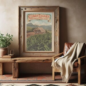 Cuban Cigar Poster Vintage Inspired Cuban Tobacco Art Vuelta Abajo ...