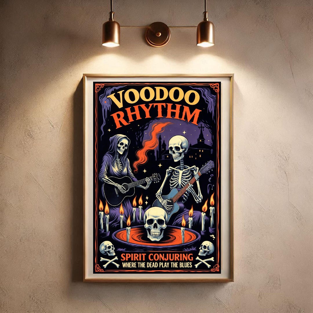 Blues Poster New Orleans Voodoo Rhythm Louisiana Inspired Wall Decor - Etsy