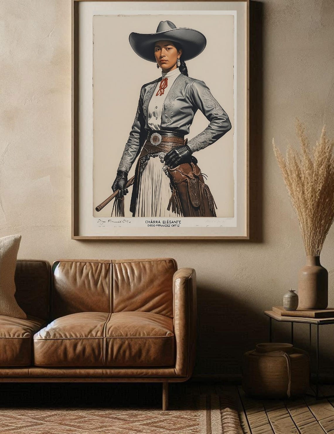 Mexican Charra Elegante Hispanic Cowgirl Wall Art Vintage Inspired Home ...