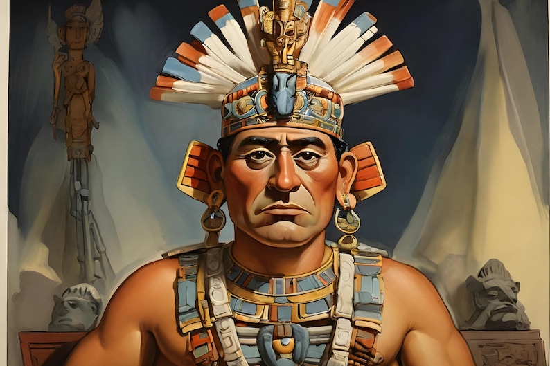 Moctezuma Aztec Inspired Whimsical Wall Art Digital Download - Etsy