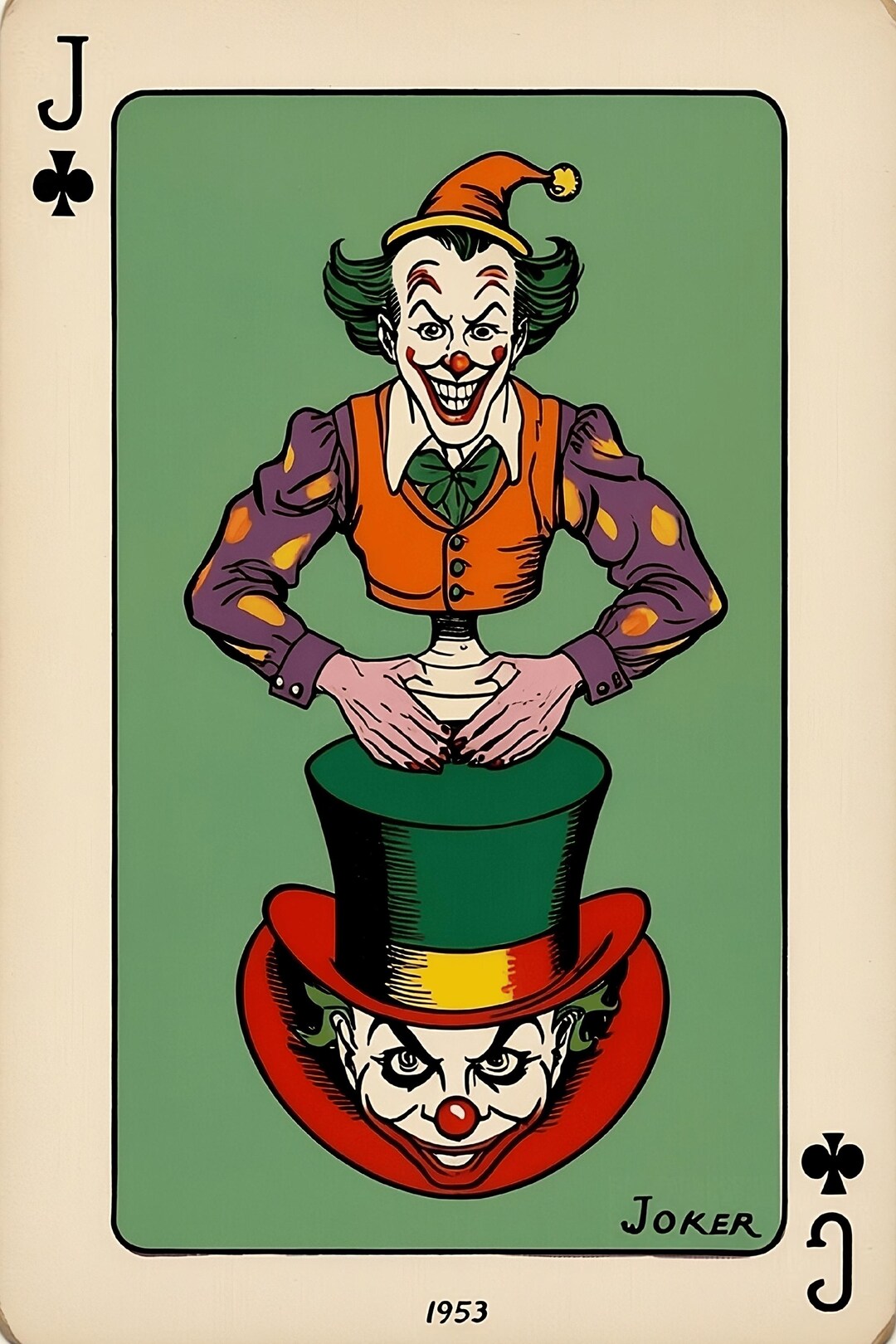 Retro Joker Playing Card Antique Inspired Home Decor Download - Etsy
