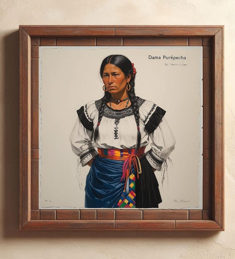 Mexican Purepecha Woman Wall Art Vintage Inspired Michoacan Home Decor ...