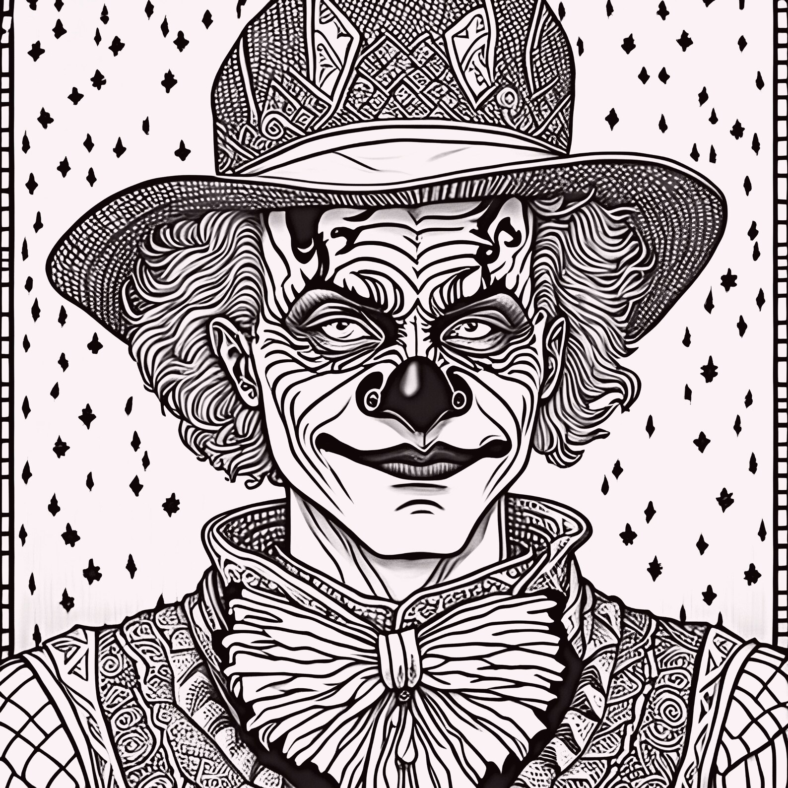 Chicano Clown Coloring Pages Old School Payasos - Etsy