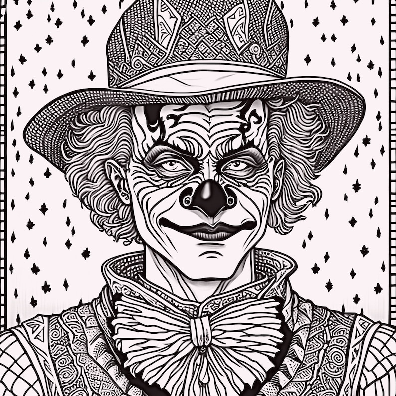 Gritty and Expressive Chicano Clown Coloring Pages: Unleash Raw ...