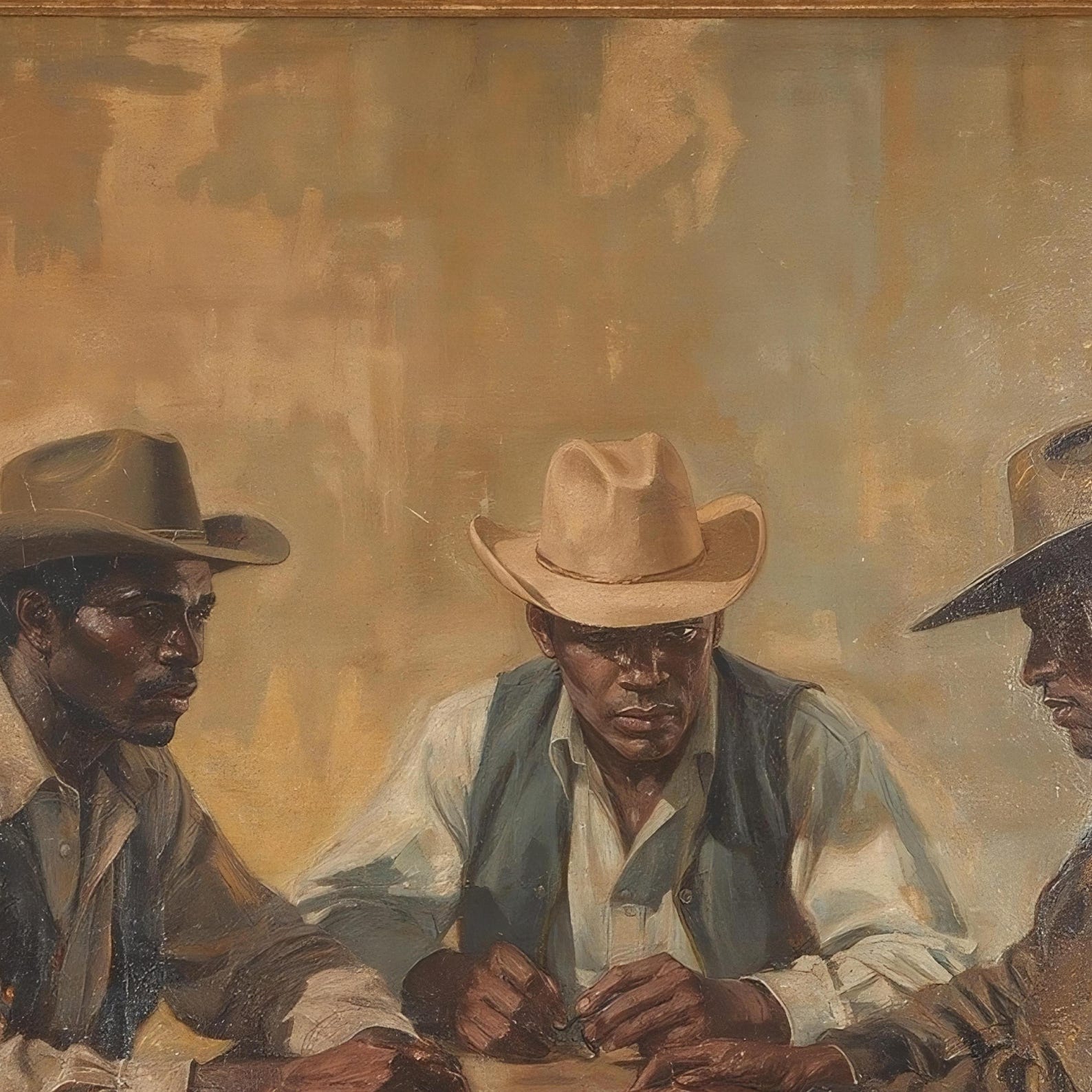 Black Cowboy Vintage Inspired Negro Oil Painting Style Western Home ...