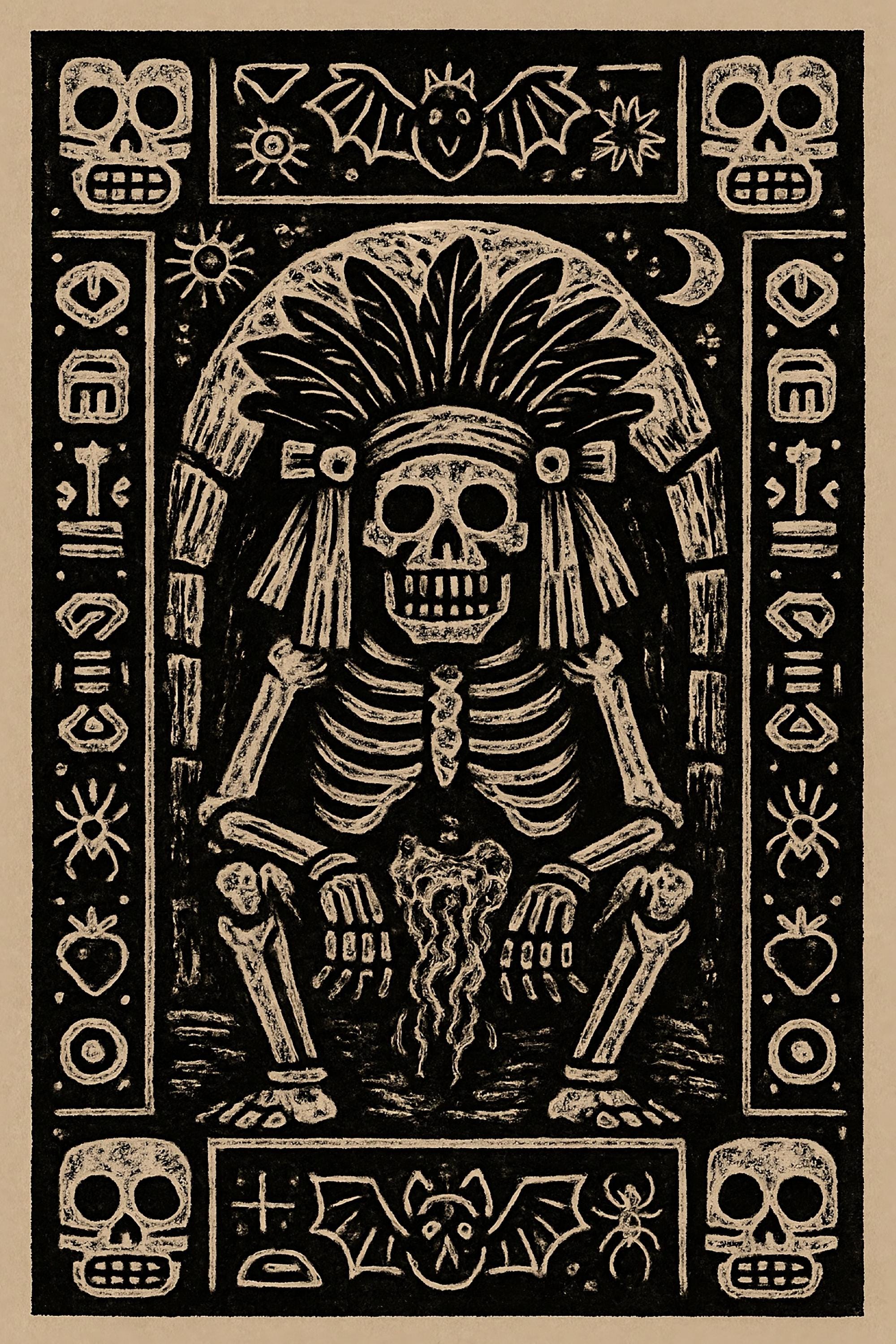 Mictlantecuhtli Aztec Death God Lord of Mictlan Azteca Afterlife ...