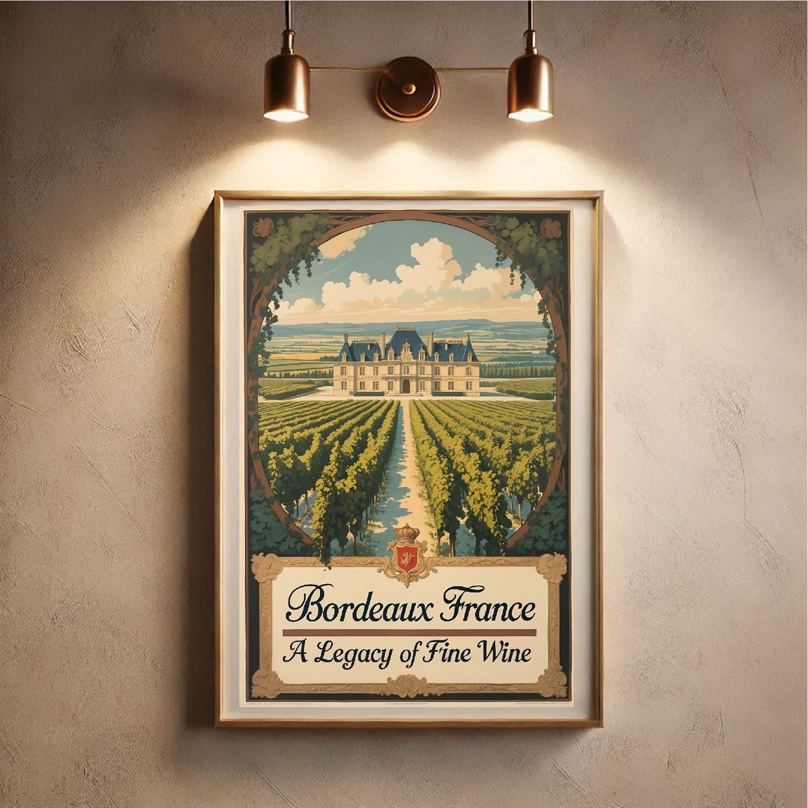 Vintage Bordeaux Wine Poster Retro Travel Inspired French Wall Art ...