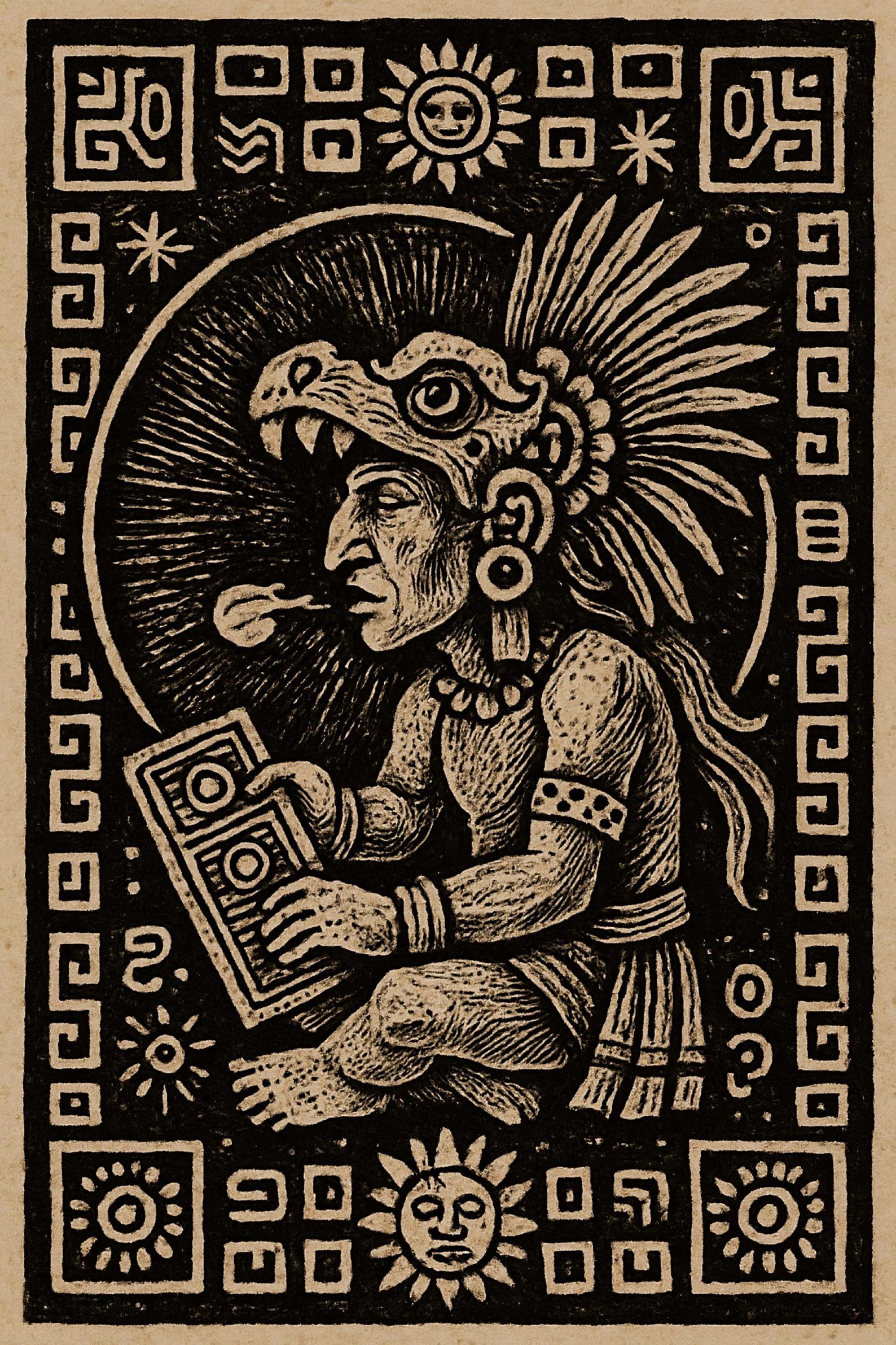 Cipactonal Aztec Creator God Mesoamerican Print Download - Etsy