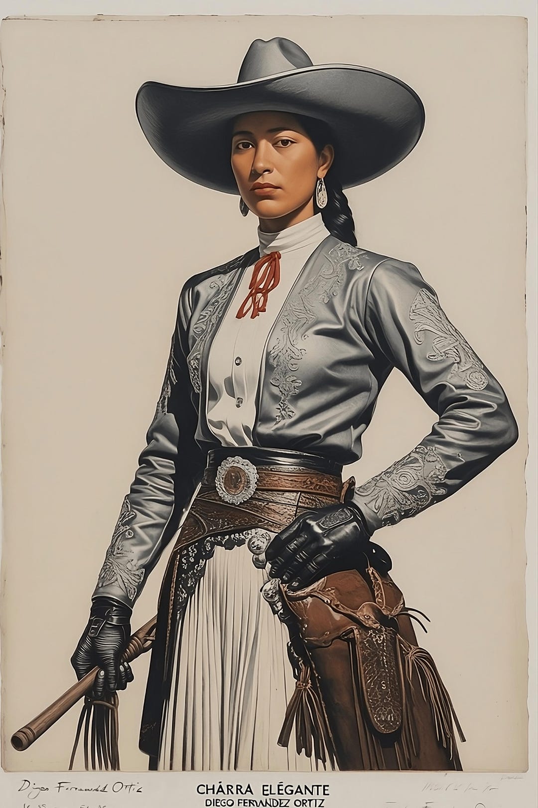 Mexican Charra Elegante Hispanic Cowgirl Wall Art Vintage Inspired Home ...