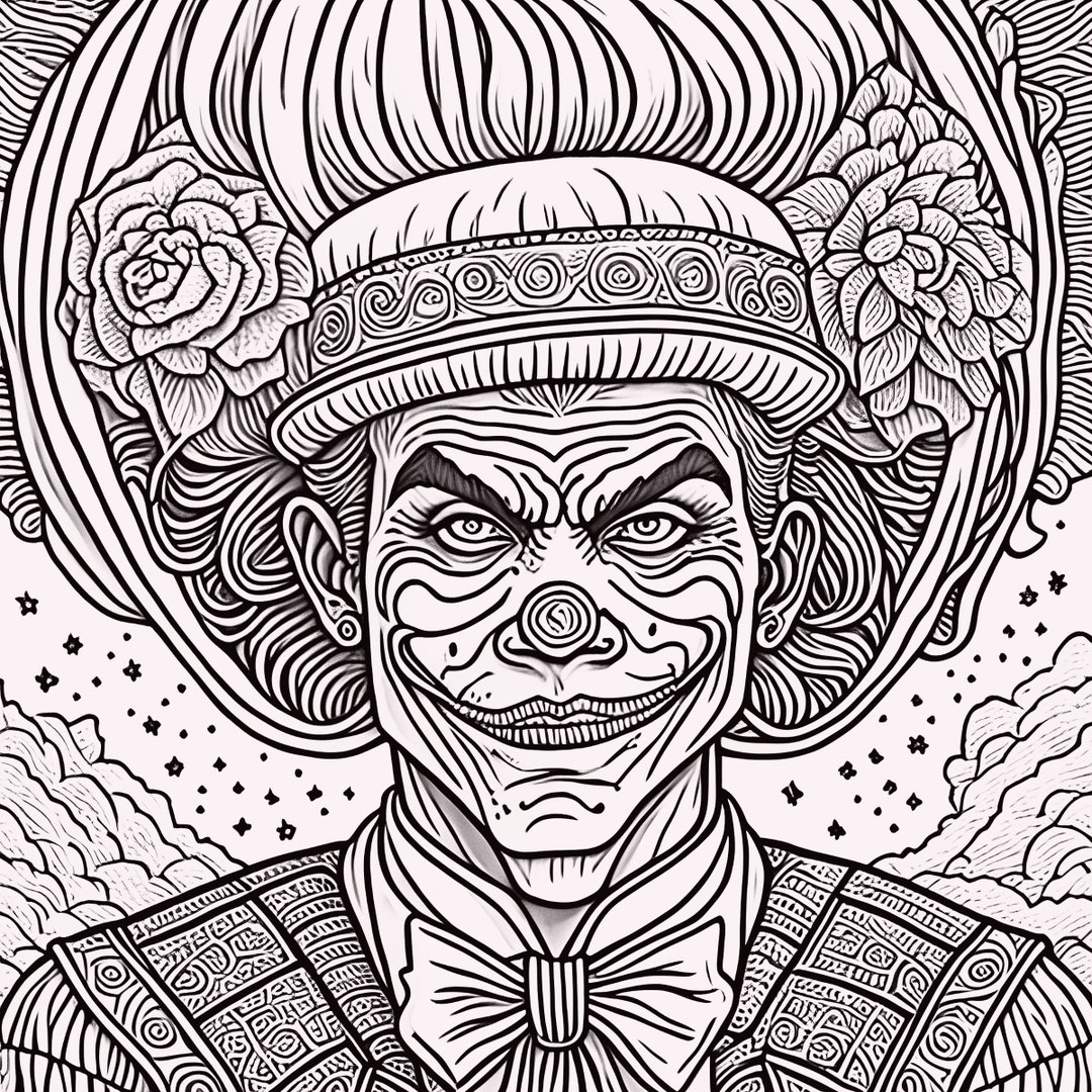 Gritty and Expressive Chicano Clown Coloring Pages: Unleash Raw ...