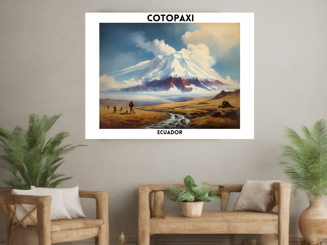 Vintage Travel Poster Cotopaxi Ecuador Wall Art Home Decor Download - Etsy