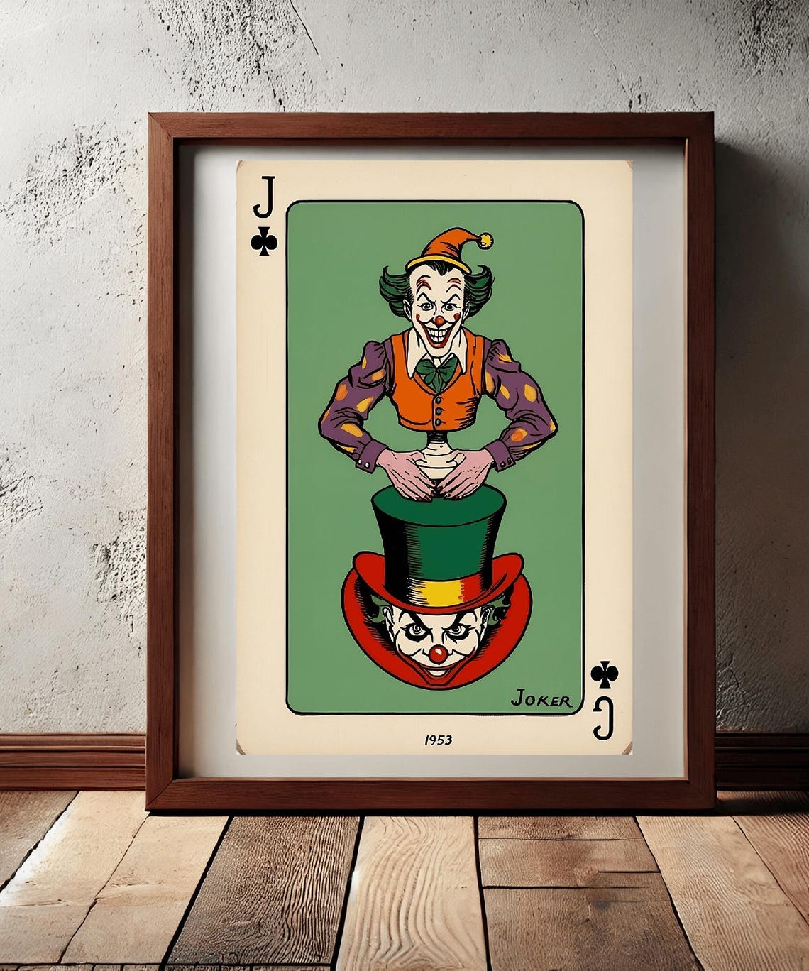 Retro Joker Playing Card Antique Inspired Home Decor Download - Etsy