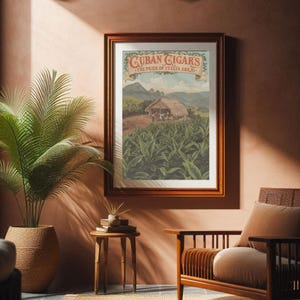 Cuban Cigar Poster Vintage Inspired Cuban Tobacco Art Vuelta Abajo ...