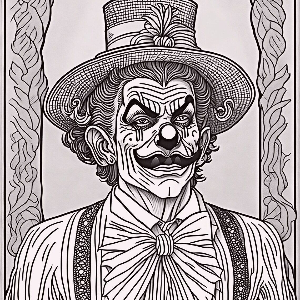 Chicano Clown Coloring Pages Old School Payasos - Etsy