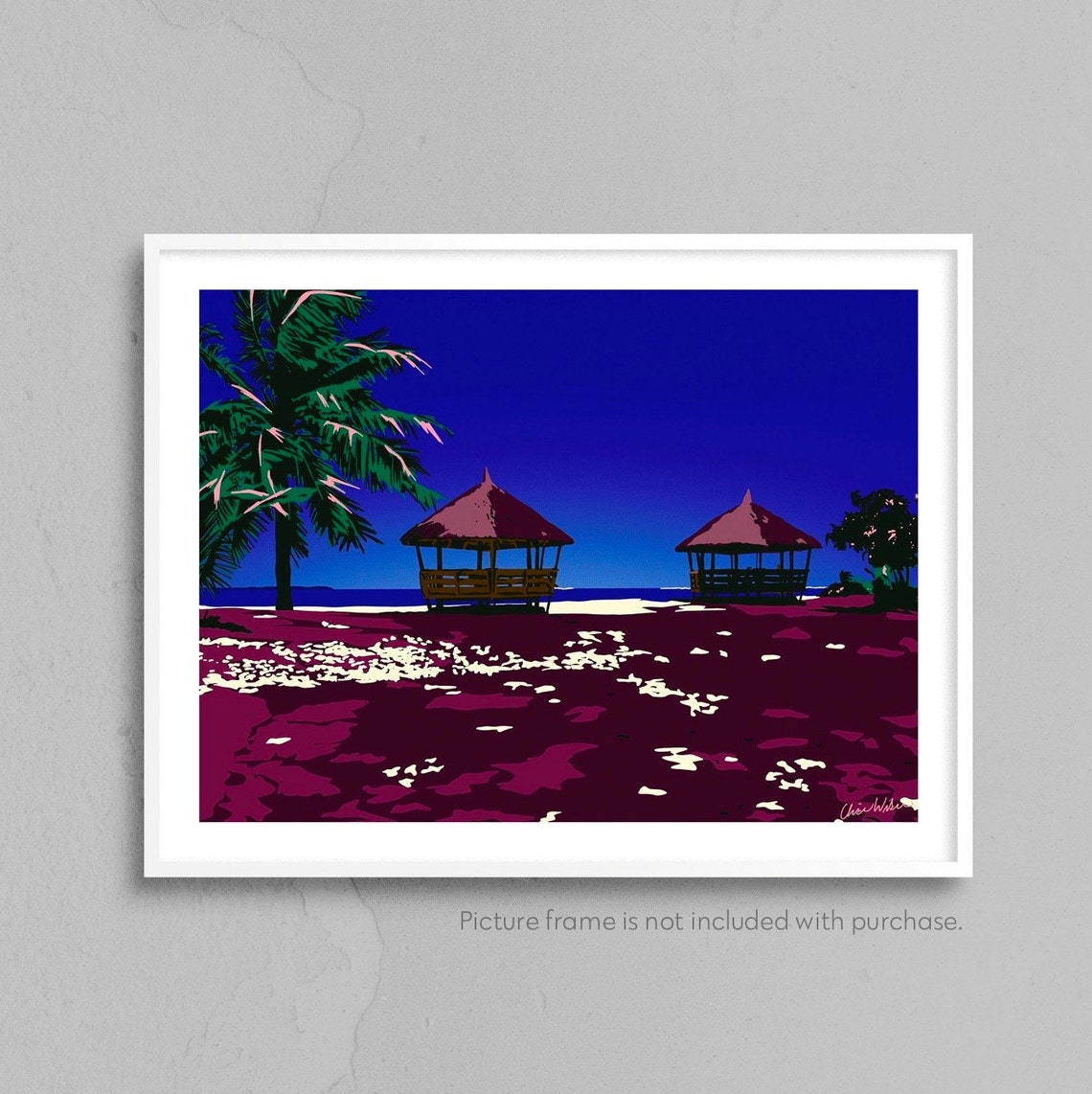 Blue Night Sky Philippines Bahay Kubo Beach Wall Art | Abstract ...