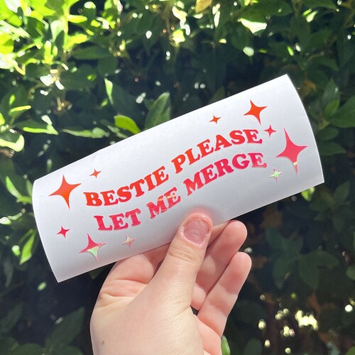 Bestie Let Me Merge Bumper Sticker - Etsy