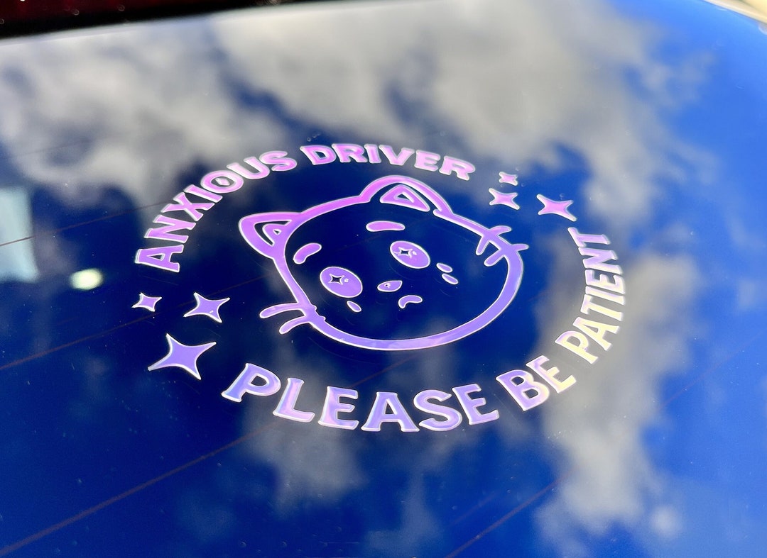 Cute Animal Anxious Driver Please Be Patient Vinyl Car Decal | Cute ...