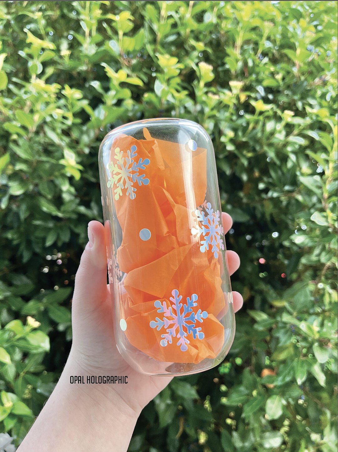 Winter Holographic Snowflake Beer Can Glass Cup With Straw - Etsy