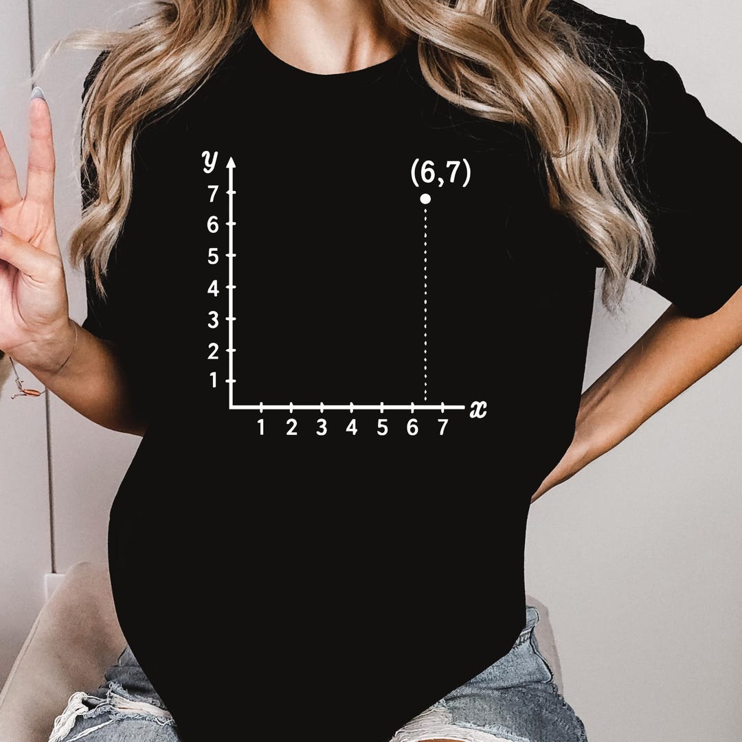 6 7 Meme Coordinate Plane Shirt: Funny Math Graph Plot Tee, Geometry ...