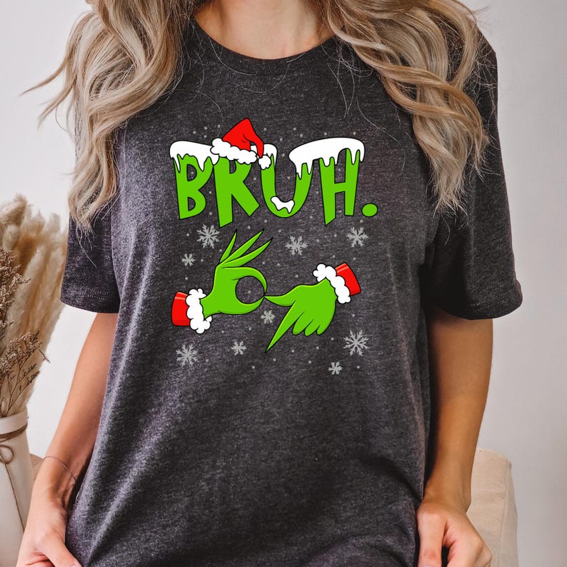 Six Seven Christmas Shirt: Funny 6-7 Bruh Meme Tee, Grinch 67 Hand ...