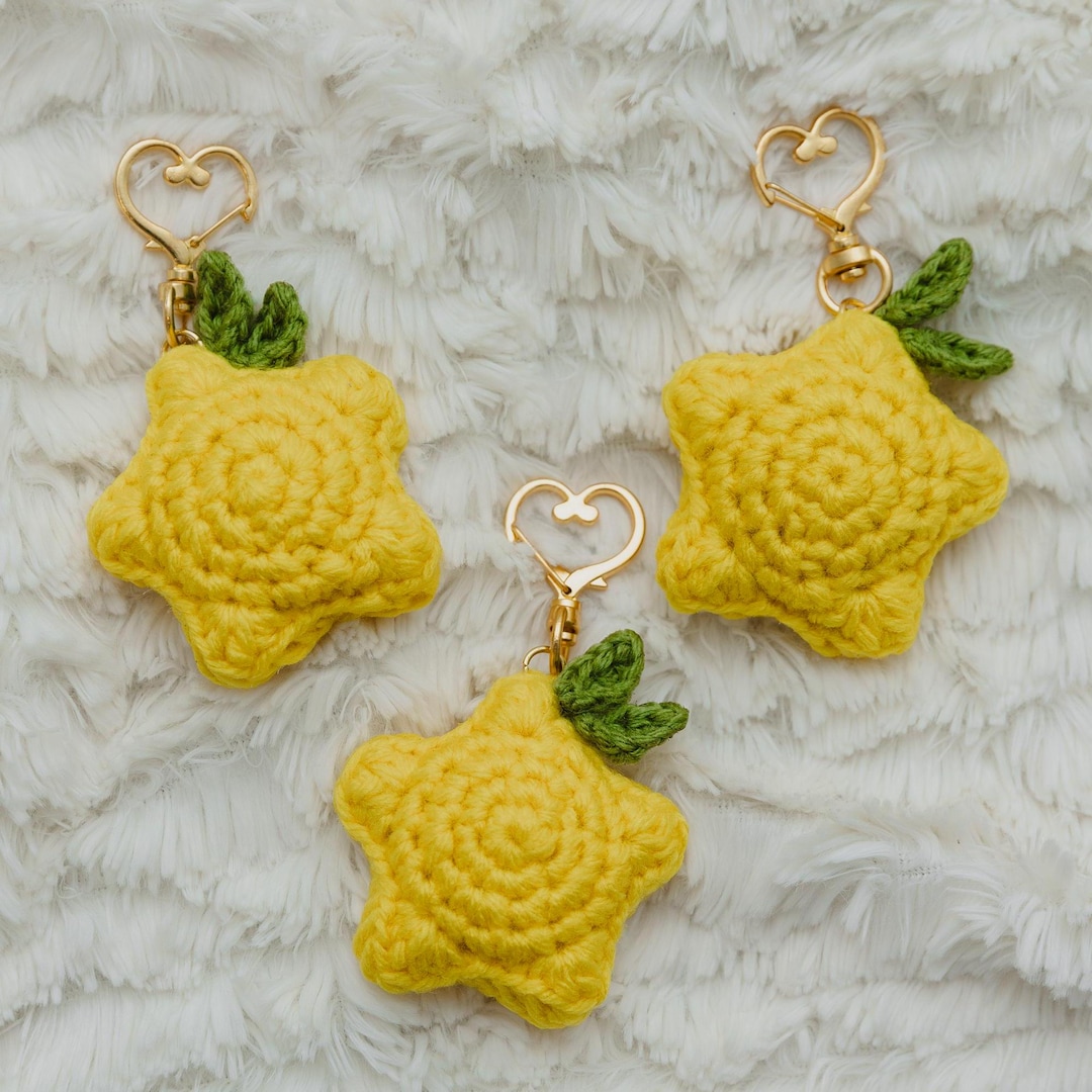 Crochet Paopu Fruit Keychain | KH Keychain | Crochet Keychain ...