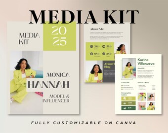 2 Page Media Kit Instagram Influencer, Blogger Media Kit, Rate Sheet Template, Canva Template - Etsy