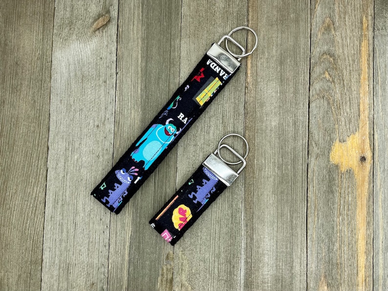 Monsters Inc. Pixar Print Car Key Fob for House Keys, Wristlet Keychain ...