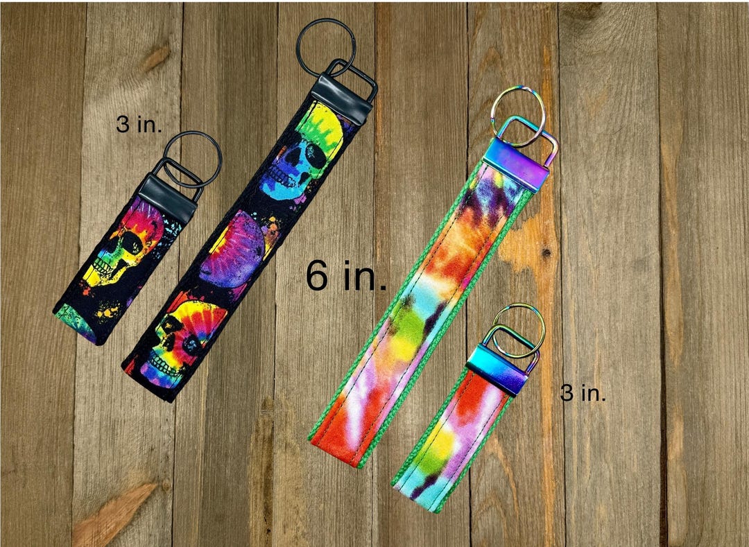 Tie Dye Print Car Key Fob for House Keys, Wristlet Keychain, Keyring ...