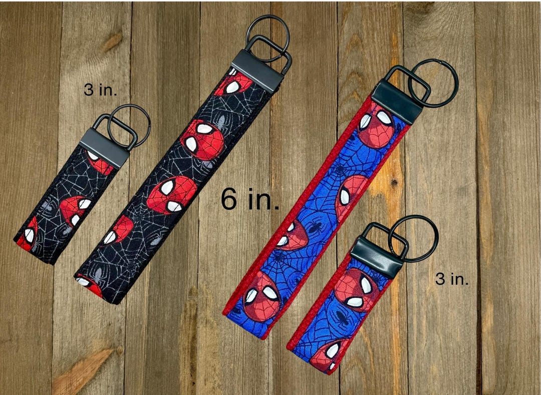Marvel Spider-man Face Print Car Key Fob for House Keys, Wristlet ...