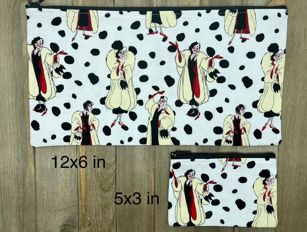 Cruella De Vil Disney Print Zippered Pouch/pencil Case/makeup Bag ...