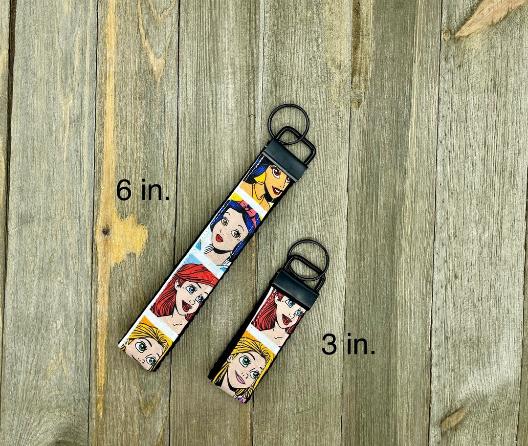 Disney Princesses Print Car Key Fob for House Keys, Wristlet Keychain ...