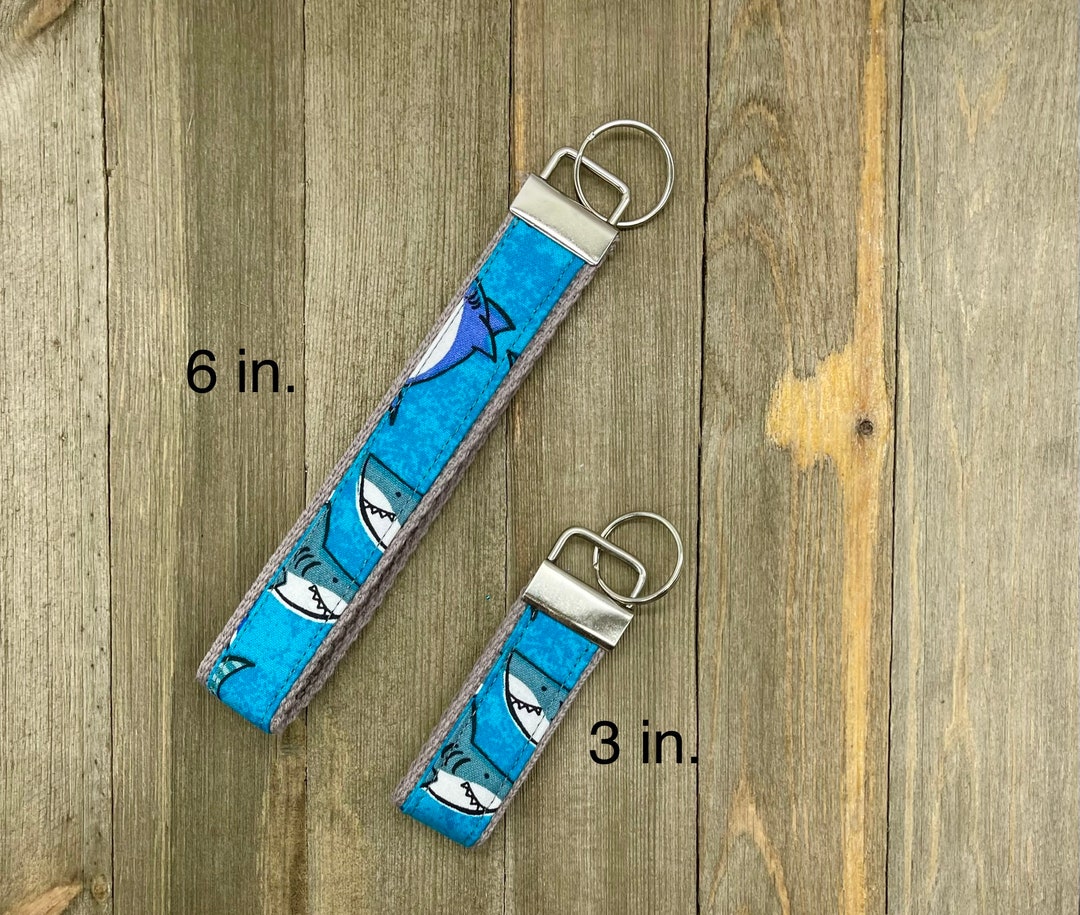 Shark Print- Car Key Fob for House Keys, Wristlet Keychain, Keyring ...