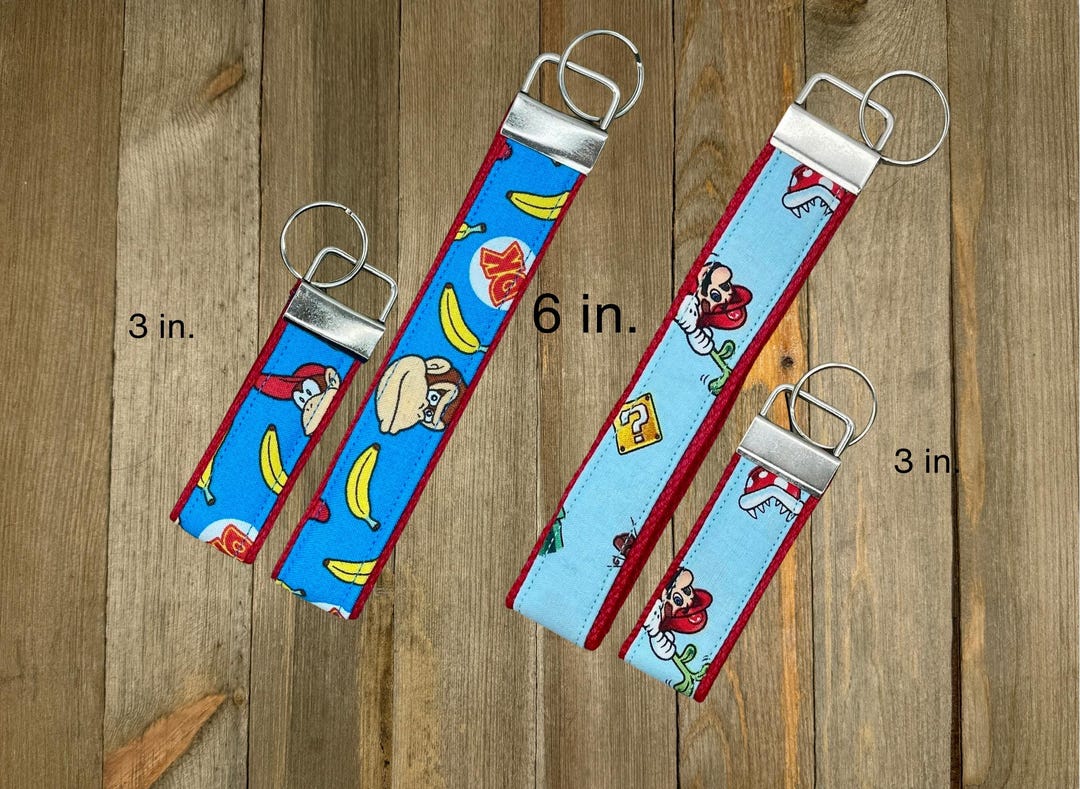 Video Game Print Car Key Fob for House Keys, Wristlet Keychain, Keyring ...